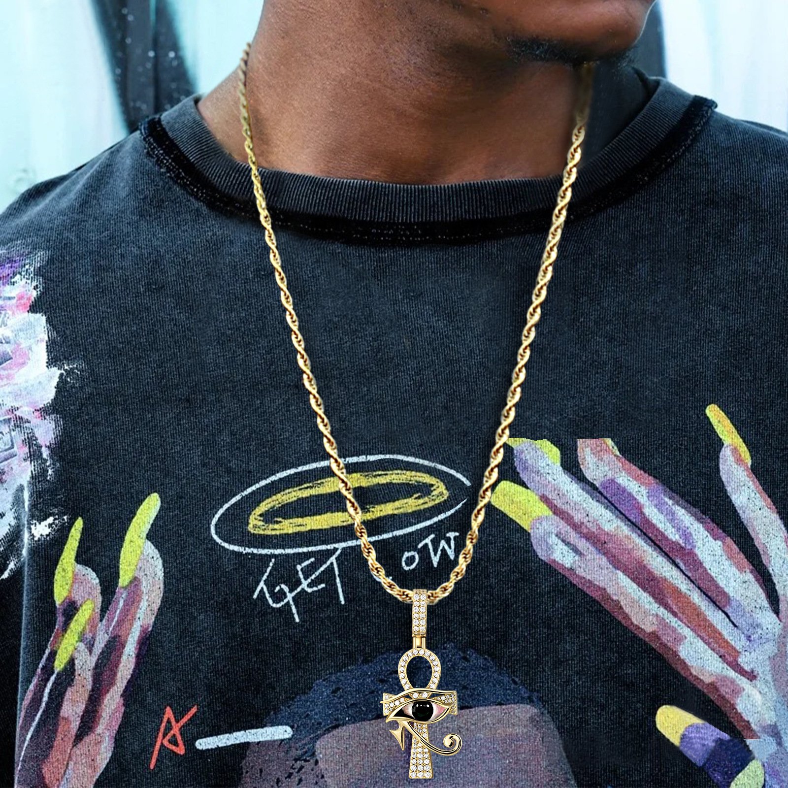 Eye of Horus Cross Pendant Necklace – Ancient Egyptian Symbol, Gothic ...