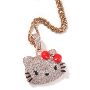 Iced Out Hello Kitty Pendant Necklace - Eseres Jewelry - Premium and ...