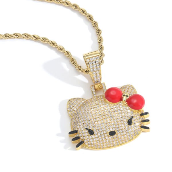 Iced Out Hello Kitty Pendant Necklace - Eseres Jewelry - Premium and ...