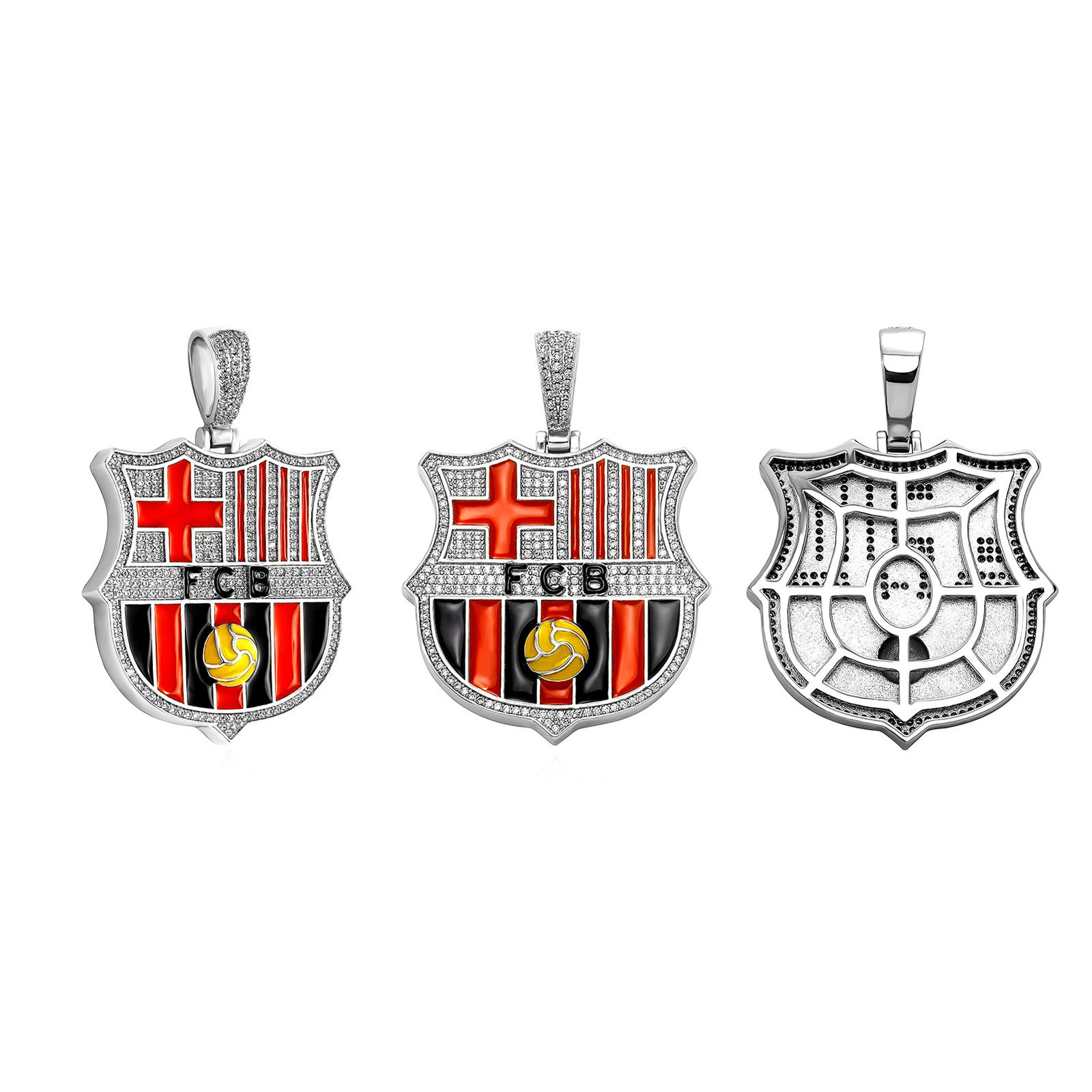 Silver FC Barcelona Pendant Necklace - Collector's Edition - Eseres ...
